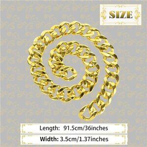 Other | Big Gold Chain Necklace Fake Gold Chain Costume Hip Hop Rapper ...